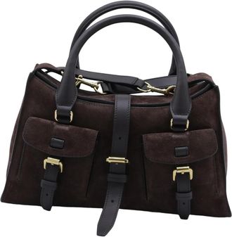 Mulberry Shopper & Totes - Structured Brown Suede Handbag With Gold-Tone Acce - Gr. unisize - in Schwarz - f&uuml;r Damen