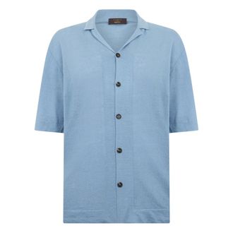 Slowear Slowear, Homme, Chemises, Bleu, Taille: M Chemise &agrave; Manches Courtes en Lin et Coton