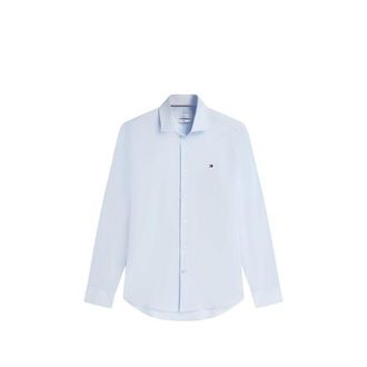 Tommy Hilfiger Chemise droite col classique en coton m&eacute;lang&eacute;