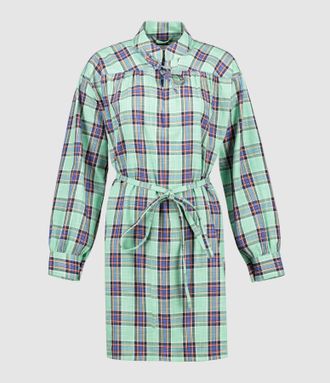Roseanna Robe Codd Coton Carreaux Aqua