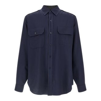 Maison Margiela Lang&auml;rmeliges Hemd - - Shirts - Herren - Blau - XL