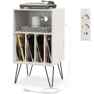 Costway table dappoint,bout de canap&eacute;,meuble platine vinyle,support de platine vinyle, support de tourne-disque, meuble de rangement,support de platine pou
