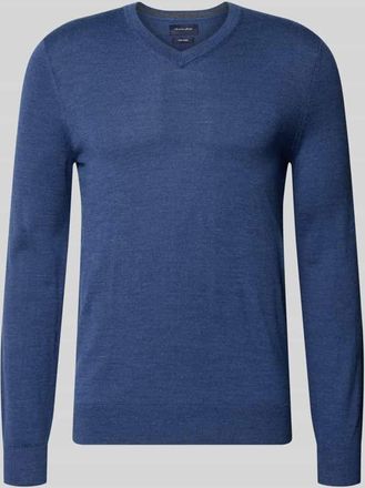 Christian Berg Strickpullover aus Woll-Mix mit V-Ausschnitt