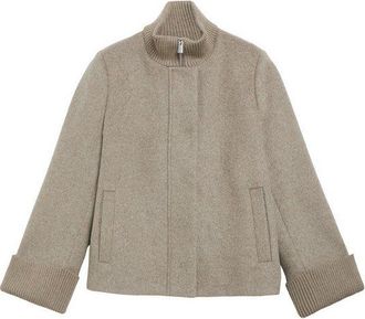 Comma Winterjacke Outdoor-Jacke Kurze Wollmix-Jacke mit Strick-Details