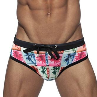 Generic Slip de bain pour homme coupe haute pour nager sur la plage S&eacute;chage rapide Slip de sport respirant pour homme, Rose, XXL