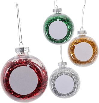 Cabilock 12 STK Sublimations-Weihnachtskugeln Christbaumschmuck Weihnachtsdekorationen klare Weihnachtsschmuck Rohlinge DIY Weihnachtskugeln Weihnachtsbaumkuge