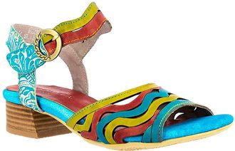 Laura Vita Damen FLCORAO 04 Peeptoe Sandalen, Türkis (Turquoise Turquoise)