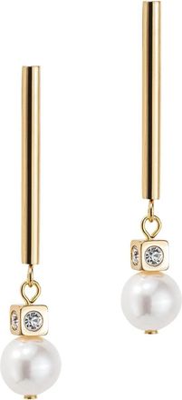 Coeur de Lion Ohrringe - Ohrringe Asymmetrie Süßwasserperlen & Edelstahl - Gr. unisize - in Weiß - für Damen