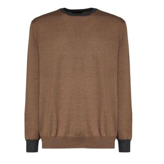 Fay Homme, Pulls, Brun, Taille: 2XL Pull en mélange de coton