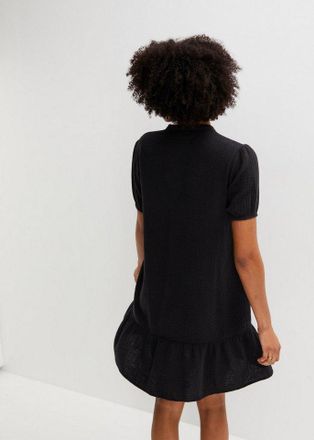 Bonprix Minikleid aus Baumwoll-Musselin, Volant, kurze Puff&auml;rmel, bequeme A-Linie