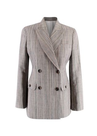 Joseph Houndstooth Checked Double Breasted Blazer Size XS