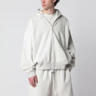 Fear of God Rei&szlig;verschluss-Sweatshirt aus hellgrauem M&eacute;lange-Baumwollfleece