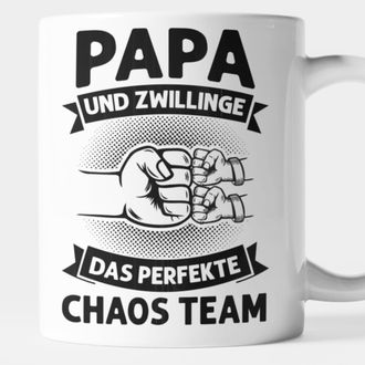 Generic Papa Tasse Vater Geschenk Sohn Tochter Vatertag Papas Zwillingen V&auml;ter Papas - Papa und Zwillinge das perfekte Chaos Team Kaffeebecher