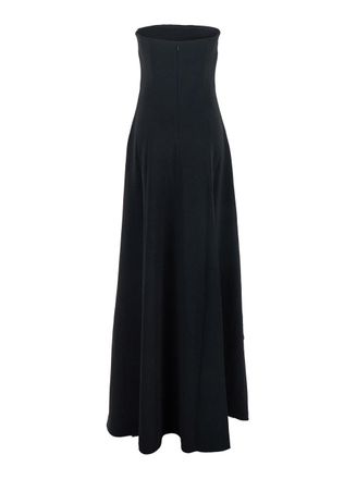 Solace London Womens Black Long Dress With Bare Shoulders Polyester