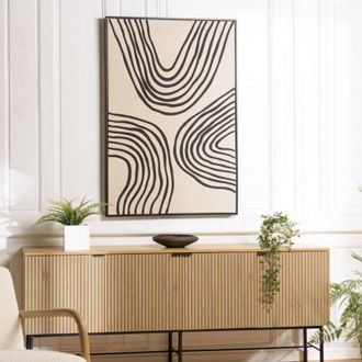 Macabane Macabane - homer - Décoration murale b - 83x123cm lignes abstraites, cadre noir