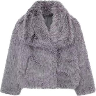 Generic 2026 Vestes dhiver pour femmes Faux manteau &agrave; manches longues Revers Shaggy Veste pardessus, GY2., XS