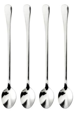 Premier Housewares Latte und Eisbecher L&ouml;ffel-4er-Set, Rostfreier Stahl, Silber