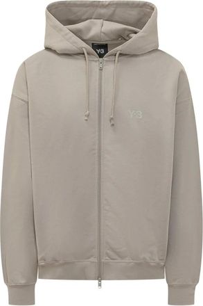 Yohji Yamamoto Homme, Sweatshirts et sweats &agrave; capuche, Brun, Taille: L Brushed Terry Zip Sweat &agrave; capuche