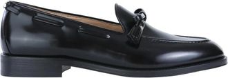 Valentino Garavani Loafer - Polished Black Leather Loafers With Decorative Tas - Gr. 40,5 (EU) - in Schwarz - f&uuml;r Damen