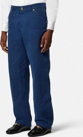 Versace Carpenter-Hose aus Baumwolle in Petrolblau