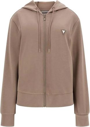 Guess Femme, Sweatshirts et sweats &agrave; capuche, Brun, Taille: 44 FR Eco Olympe Full-Zip Sweat &agrave; capuche