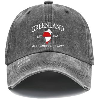 Generic Greenland Hat Make America Go Away Casquette de baseball unisexe, Gris 1, taille unique-M