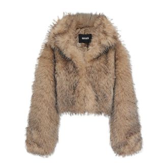 Rotate Kurzer Kunstpelzmantel - - Jackets - Damen - Beige - 2XS/XS