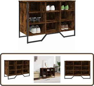 vidaXL Schuhregal Räuchereiche 90x38x61,5 cm Holzwerkstoff - Vidaxl