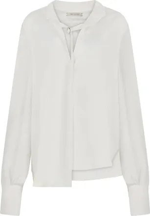 The Mannei Femme, Blouses et Chemises, Blanc, Taille: 34 FR Chemise &agrave; d&eacute;tail nou&eacute;