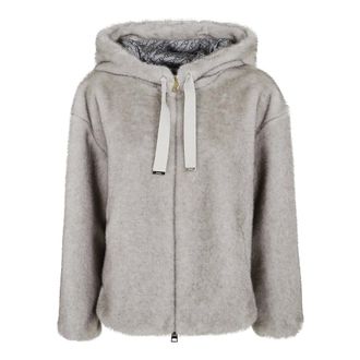 Herno Femme, Vestes, Gris, Taille: 40 FR Veste &agrave; capuche en fausse fourrure