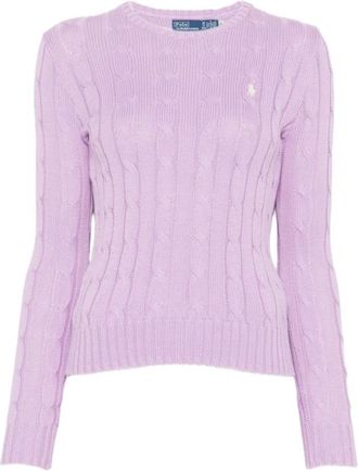 Polo Ralph Lauren Femme, Pulls, Violet, Taille: 40 FR Pull Ras du Cou en Maille C&acirc;bl&eacute;e
