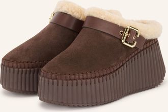 Chlo&eacute; Plateau-Slipper Nama braun