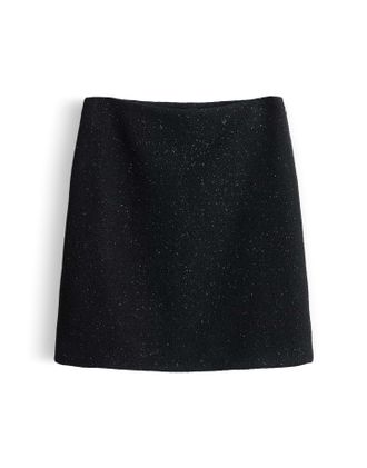 someday Damen Minirock | OGLITZ Minirock aus schimmernder Boucl&eacute; Optik Black, 42