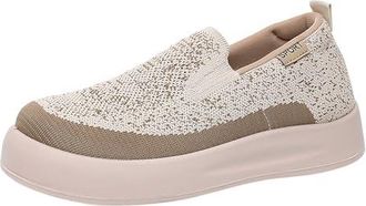 Generic Baskets Basses Femme Plateforme Chaussures De Marche sans Lacets Chaussures De Sport Sneakers Mesh Respirantes Légères Antidérapant Confortable 37