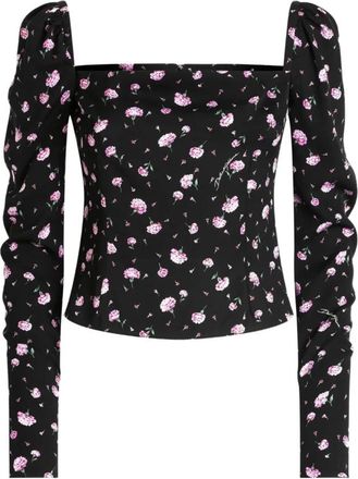 Dolce & Gabbana Femme, Blouses et Chemises, Multicolore, Taille: 40 FR Blouse florale &agrave; col carr&eacute;