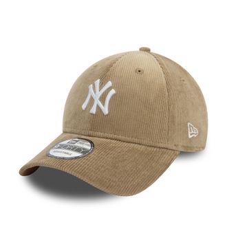 New Era NY New York Yankees Baseball Cap Teamlogo gebogener Schirm Cord verstellbar Kappe beige - One-Size