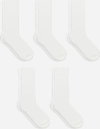 Arket Gerippte Socken Aus Supima-Baumwolle 5er-Pack -Wei&szlig;