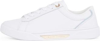 Tommy Hilfiger Baskets Femme Chic en Cuir, Blanc (White), 36