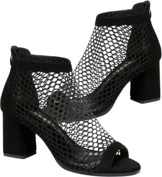 Garneck Sandales Femme Respirantes à Talon Ouvertes Été Sandales Décontractées Larges et Chics pour Jeans et Jupes Confortables et Durables Noir