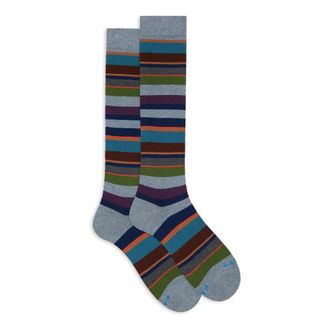 Gallo Gallo, Femme, Sous-v&ecirc;tements, Multicolore, Taille: ONE Size Longues chaussettes ray&eacute;es en coton