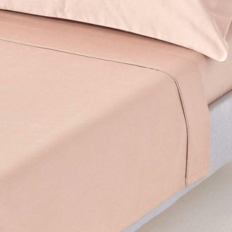 Homescapes Homescapes - Luxus Bettlaken ohne Gummizug beige 240x275 cm Satin Baumwoll-Betttuch Haustuch &auml;gyptische Baumwolle