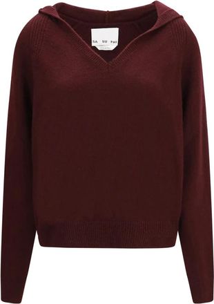 SA SU PHI Kaschmir-Kapuzenpullover - - Knitwear - Damen - Rot - L