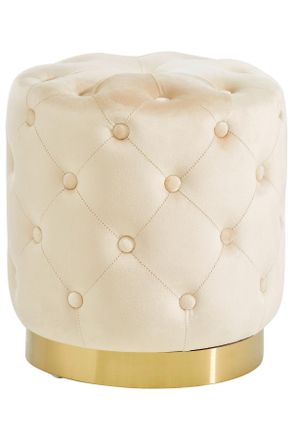 Xora Hocker, Gold, Beige, Holz, Metall, Textil, Kiefer, Sperrholz, rund, 37.5x40x37.5 cm, Wohnzimmer, Hocker, Sitzhocker