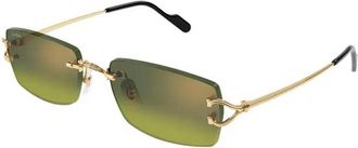 Cartier CT0550S Rimless Gradient Lens Sunglasses - Gold