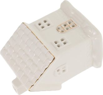 DOITOOL Weihnachtsdorfhaus aus Keramik mit LED Beleuchtung Kleiner Keramikhaus Weihnachtliche Innendekoration f&uuml;r Kaminsims und Tisch