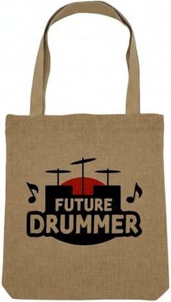 Fabulous Sac Shopping Tote Bag Aspect Lin - Future Drummer Musician Artist - Sac de Courses Toile Epaisse 360g Beige Naturel Cabas Port&eacute; Epaule Solide Imprim&eacute; 