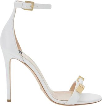 Elisabetta Franchi Femme, Chaussures, Blanc, Taille: 39 EU Sandale en cuir avec d&eacute;tails logo