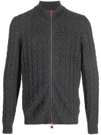 Kiton pull en maille torsad&eacute;e - Gris