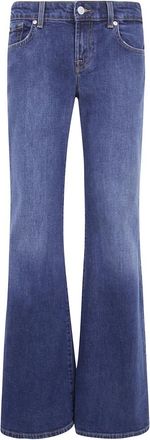 7 For All Mankind Femme, Jeans, Bleu, Taille: W26 Jean Patte d&Eacute;l&eacute;gance Taille Basse &Eacute;vas&eacute;