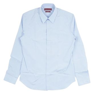 Gucci Popeline Baumwollhemd - - Shirts - Herren - Blau - L